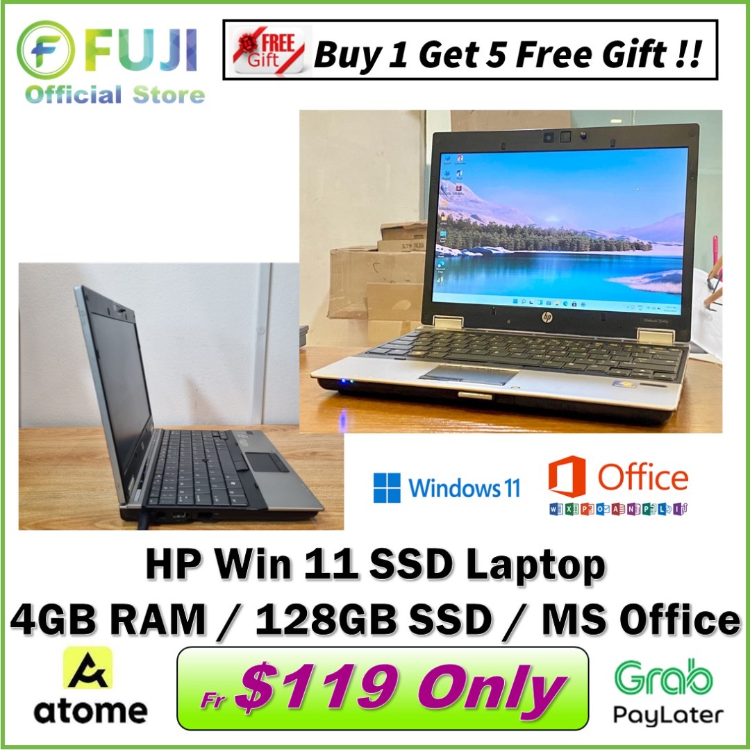 HP Win 11 intel SSD Laptop - 4GB RAM - 128GB SSD - Windows 11 - Free MS ...