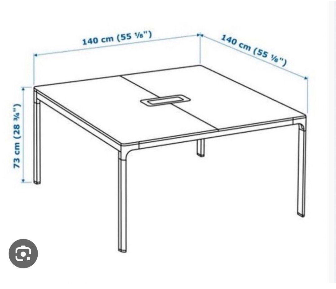 IKEA BEKANT Conference Table 140cm by 140cm, Furniture & Home Living ...