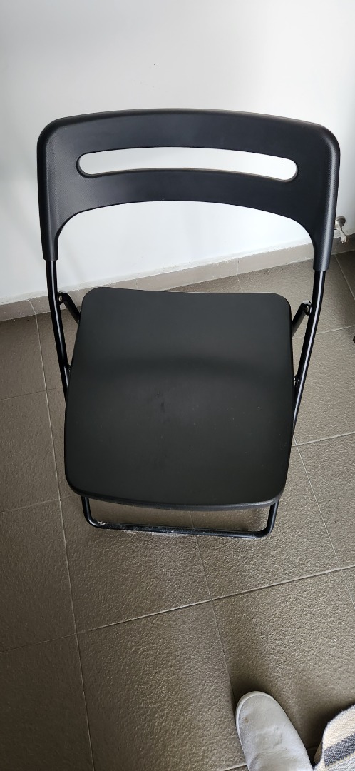 IKEA NISSE Folding Chair (Black), Furniture & Home Living, Furniture ...