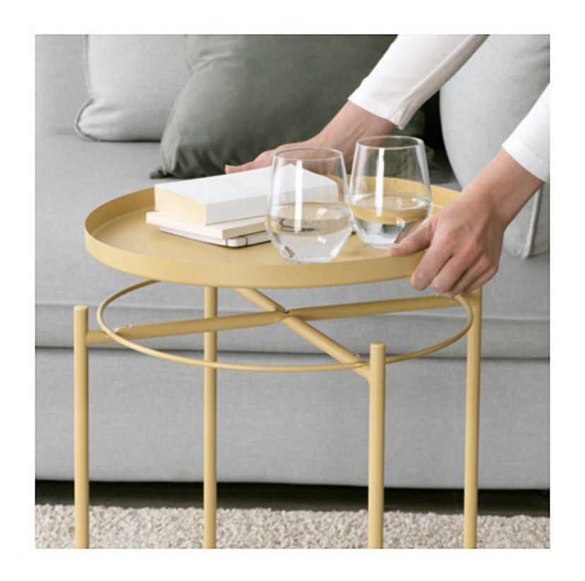 Ikea Tray Coffee Table (Mustard) 45x53cm, Furniture & Home Living ...