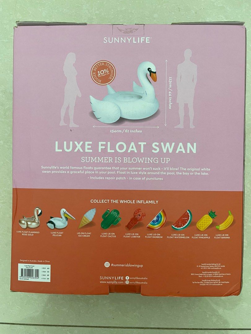 Inflatable Swan Pool Float (Adult size), Sports Equipment, Sports ...