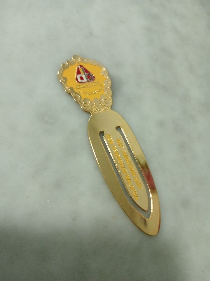 Inst. Aminuddin Baki KPM Gold Plated Bookmark, Hobbies & Toys ...