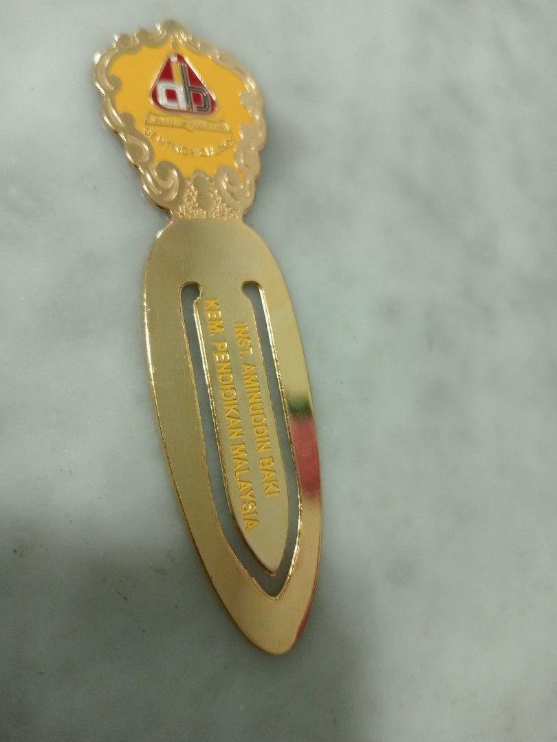 Inst. Aminuddin Baki KPM Gold Plated Bookmark, Hobbies & Toys ...