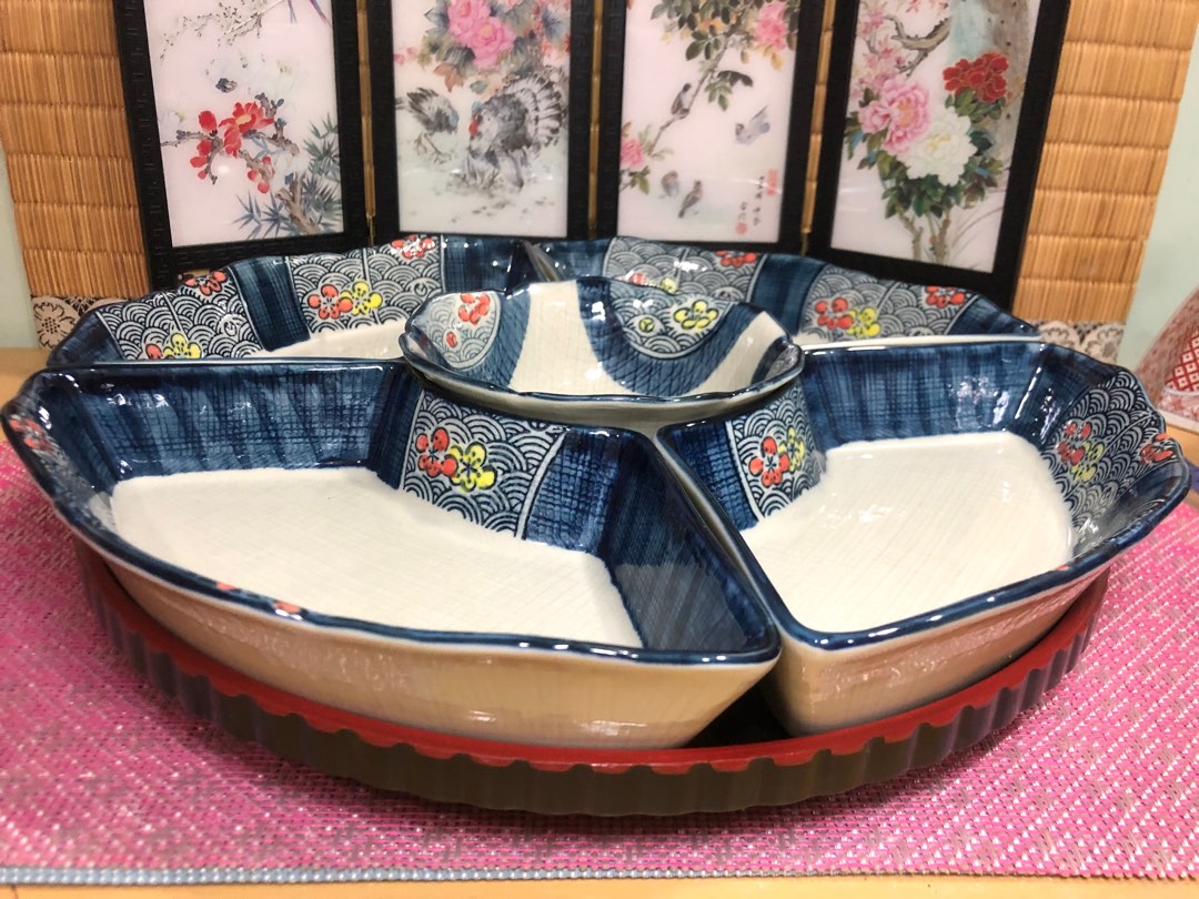 Japanese rotating hors d’oeuvre porcelain pottery, Furniture & Home ...