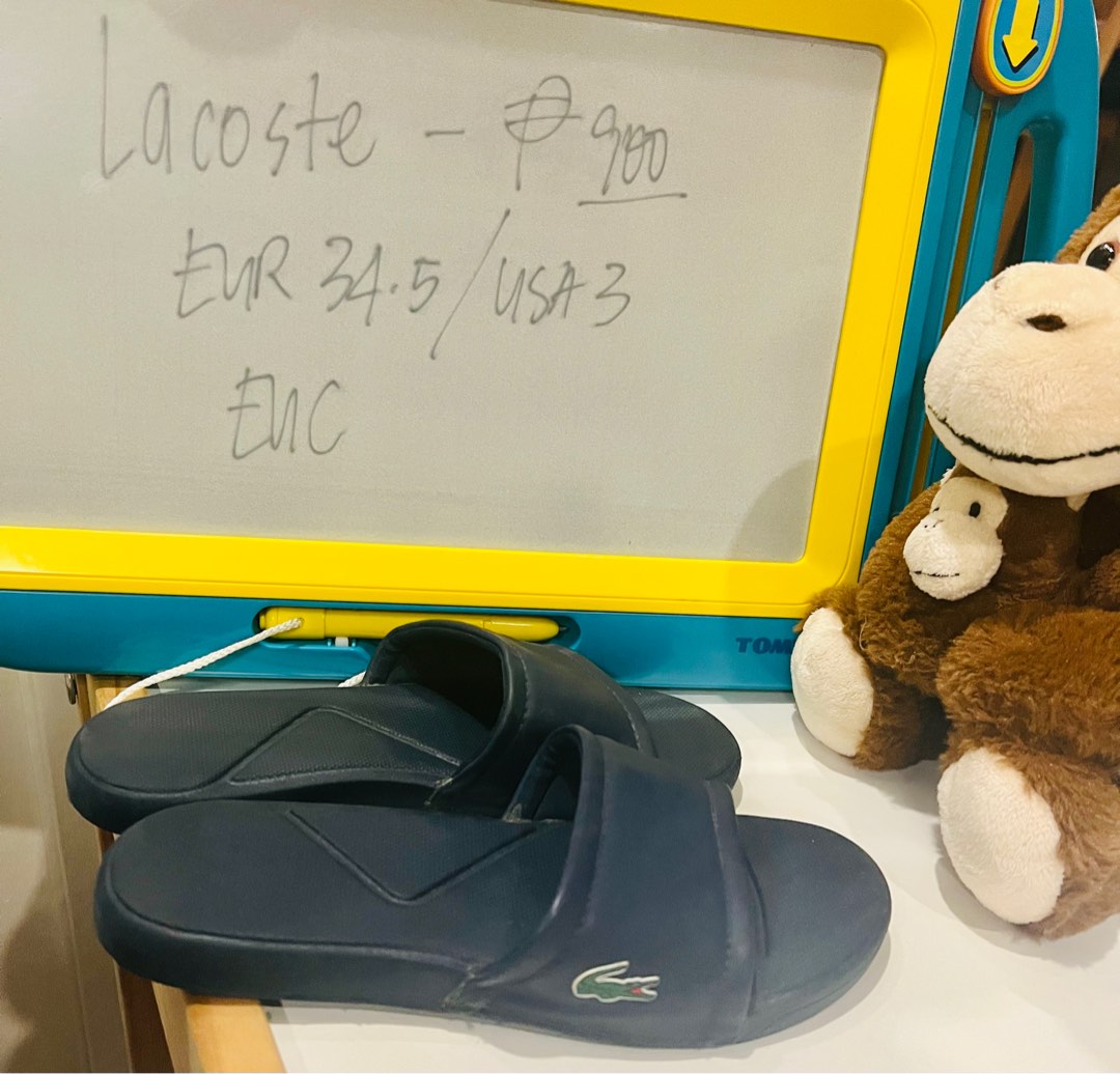 Lacoste slides, Babies & Kids, Babies & Kids Fashion on Carousell