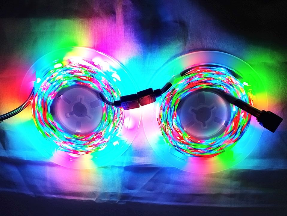 LED STRIP LIGHT RGB DC 12V, 2835 54 LEDs WATERPROOF, 24-KEY IR CONTROL ...