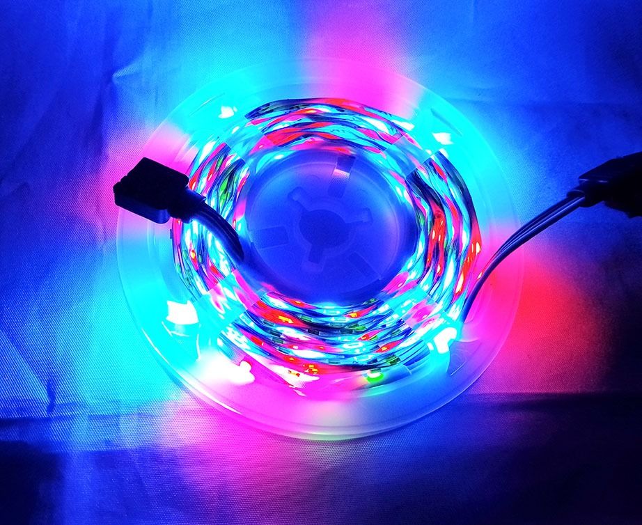 LED STRIP LIGHT RGB DC 12V, 2835 54 LEDs WATERPROOF, 24-KEY IR CONTROL ...