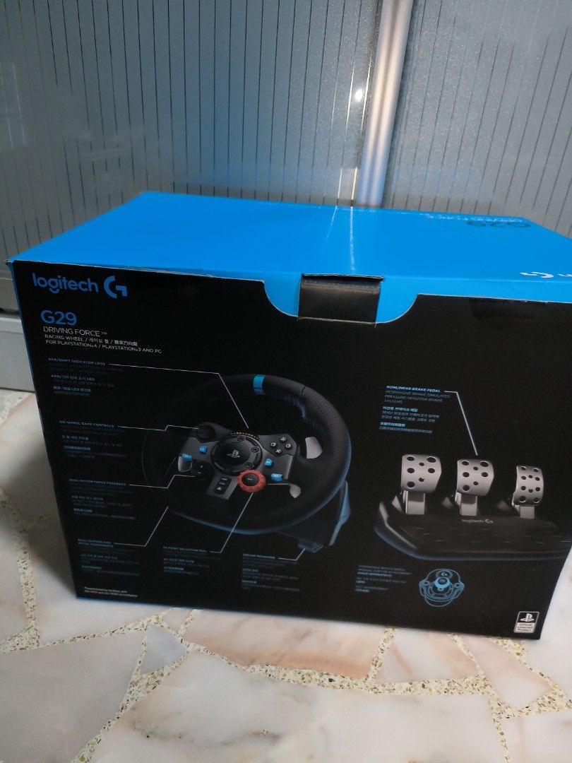 Logitech G29 Driving force Racing Wheel with box, Video Gaming, Gaming ...