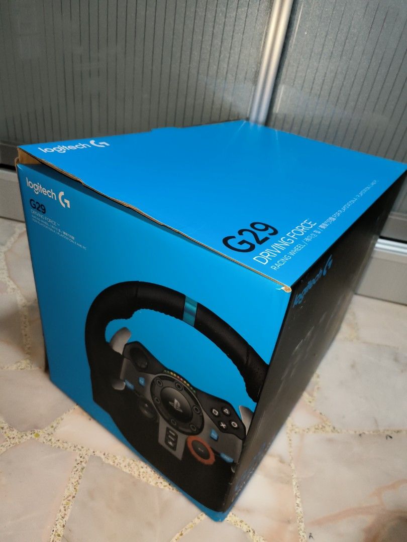 Logitech G29 Driving force Racing Wheel with box, Video Gaming, Gaming ...