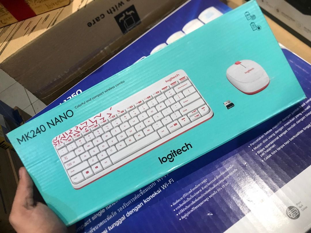 Logitech Mk240 Nano Wireless Keyboard Mouse Combo White On Carousell