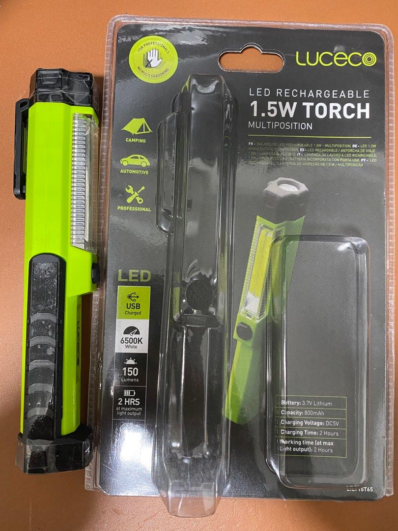 Luceco Led Recharable 1.5w Torch, Sports Equipment, Hiking & Camping on ...