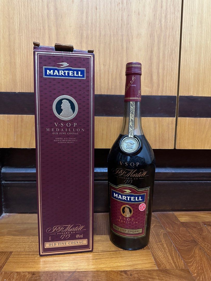 Martell VSOP 1L Medallion Vintage Old Classic Martel Cognac, Food & Drinks, Alcoholic Beverages ...
