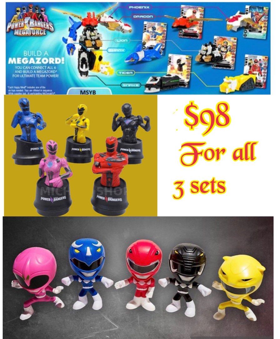 Mighty Morphin Power Rangers Burger King set of 5 ($50) POWER RANGERS ...