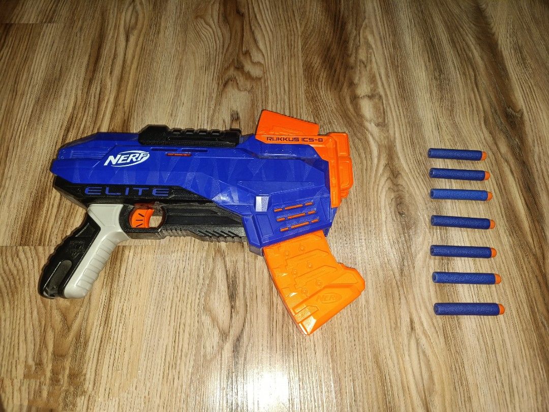 NERF ELITE RUKKUS ICS 8 TOY GUN with 7 BULLETS, Hobbies & Toys, Toys ...