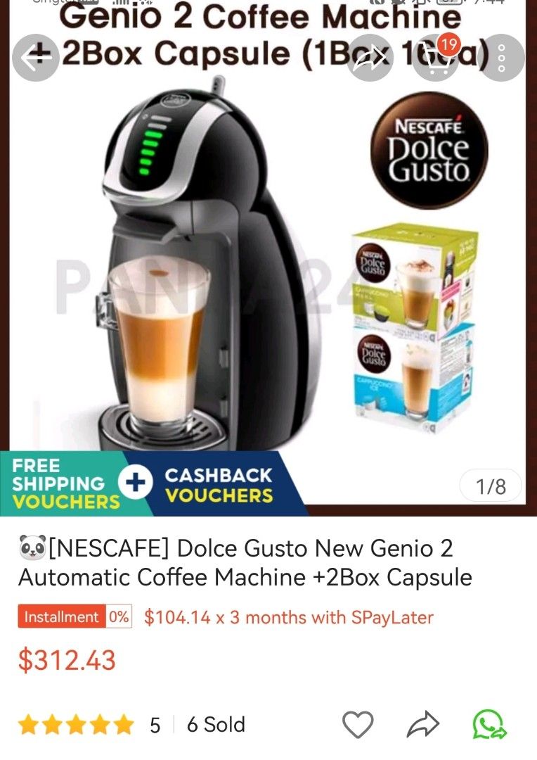 Nescafe Dolce Gusto New Genio 2 Automatic Coffee Capsual Machine, TV ...