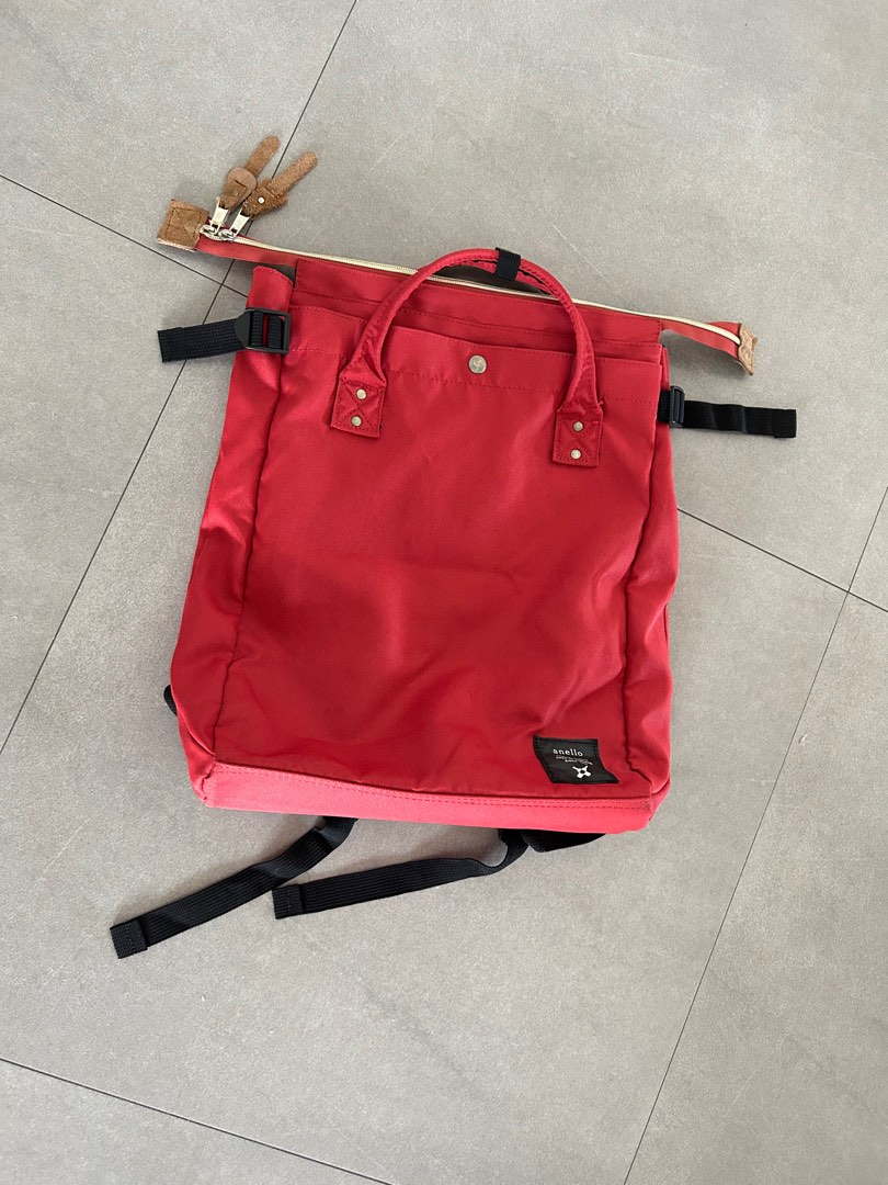 Nice red Anello document backpack, Women's Fashion, Bags & Wallets ...
