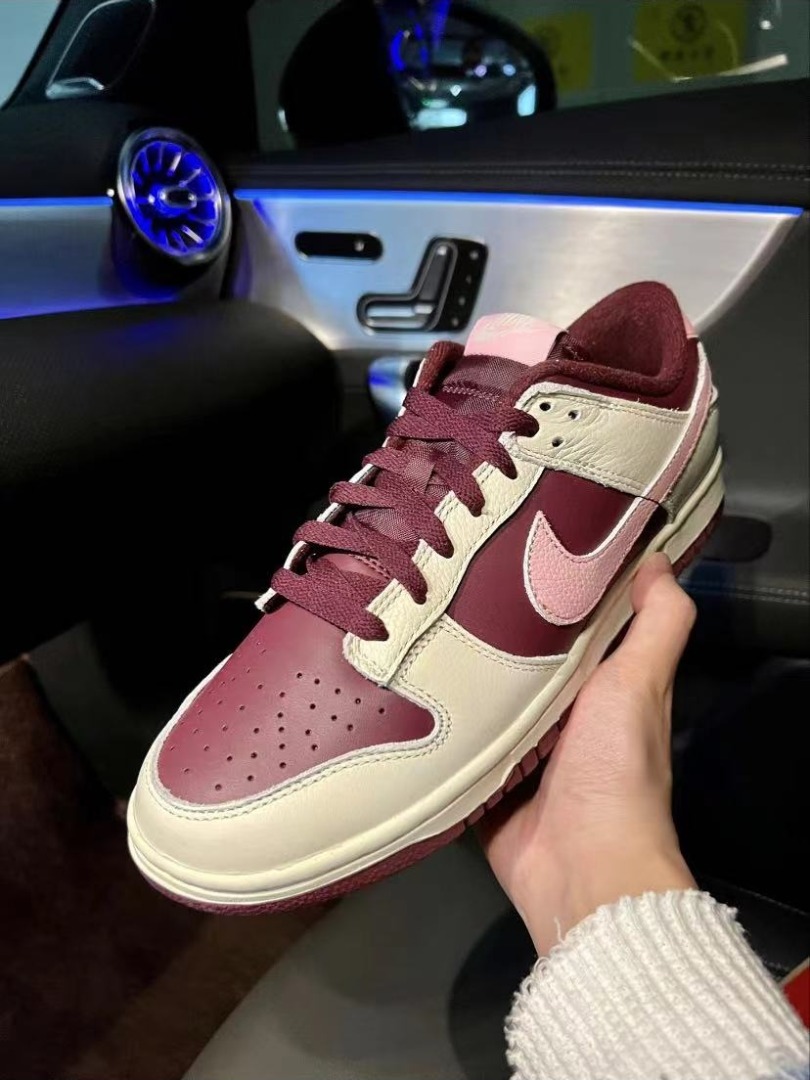 Nike Dunk Low "Night Maroon and Medium Soft Pink" burgundy, Men's ...