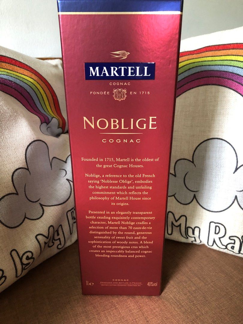 Noblige Martell Cognac 1 litre, Food & Drinks, Alcoholic Beverages on ...