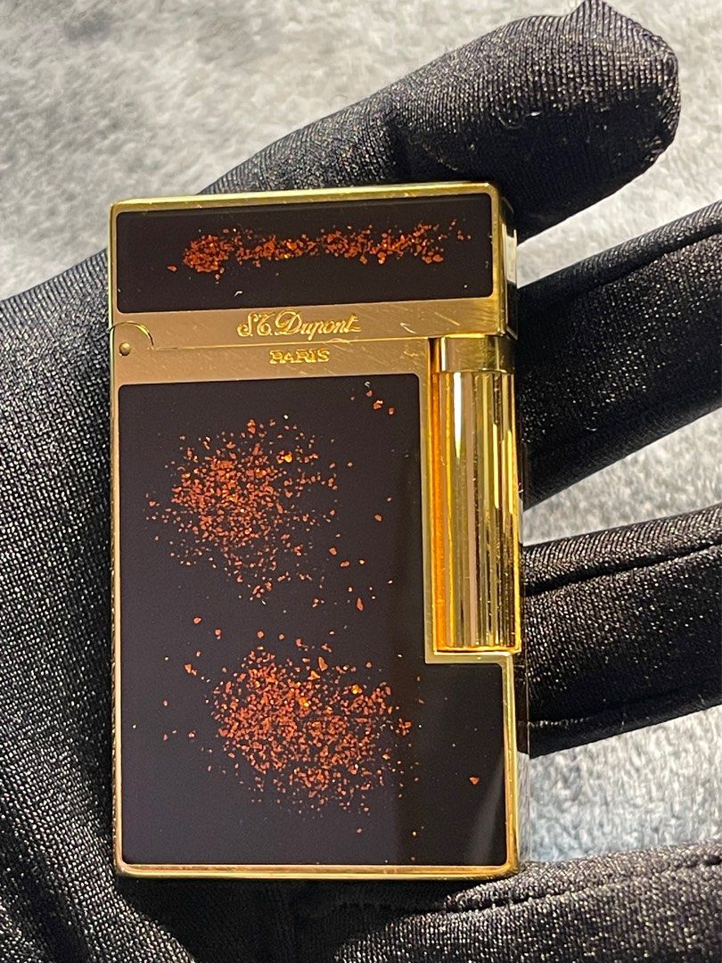 Original ST Dupont Vintage Lighter with Lacquer ( Gold colour S.T ...