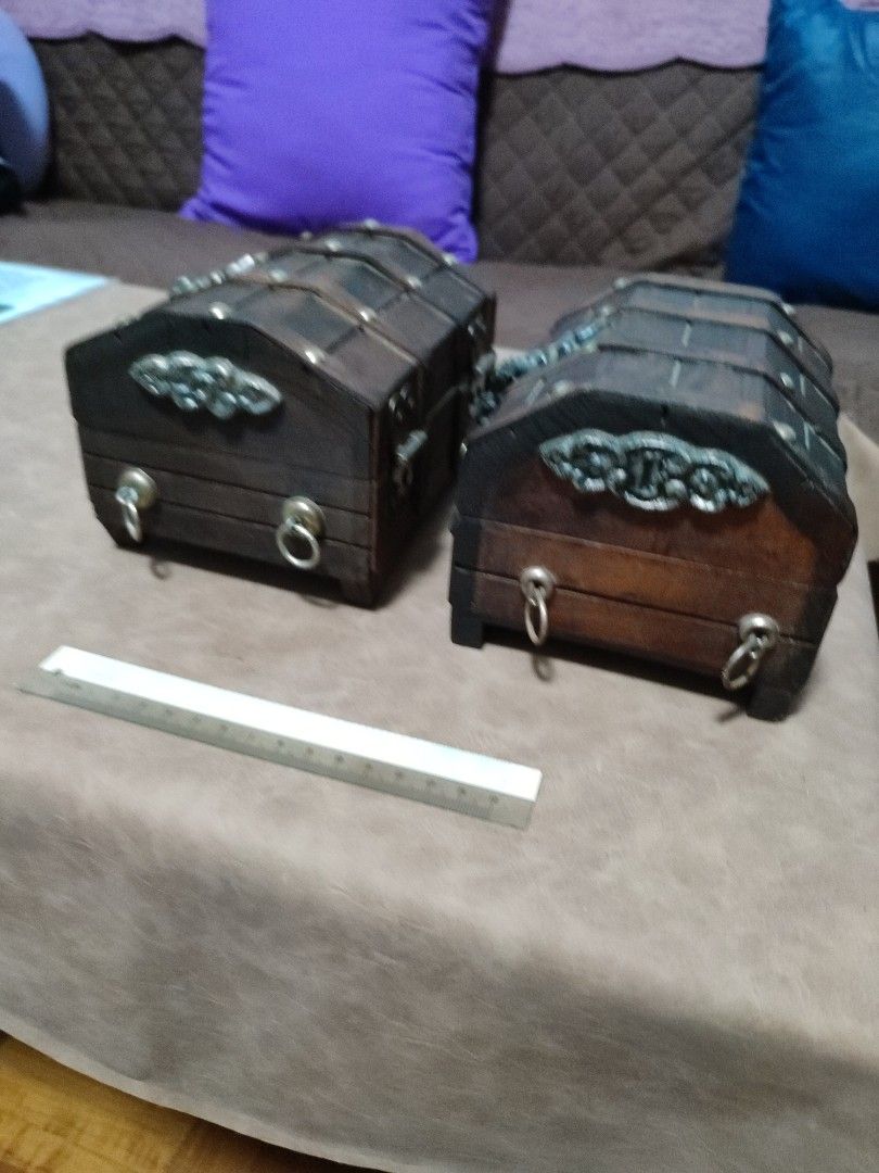 Pair, 2 drawer jewelry box, treasure chest, Furniture & Home Living ...