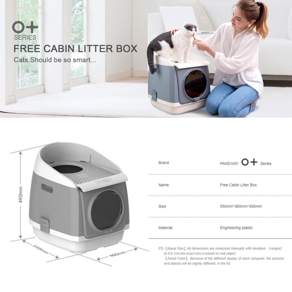 (Pakeway) Enclosed Cat Litter Box Full Enclosed Flip Cat Toilet Free ...