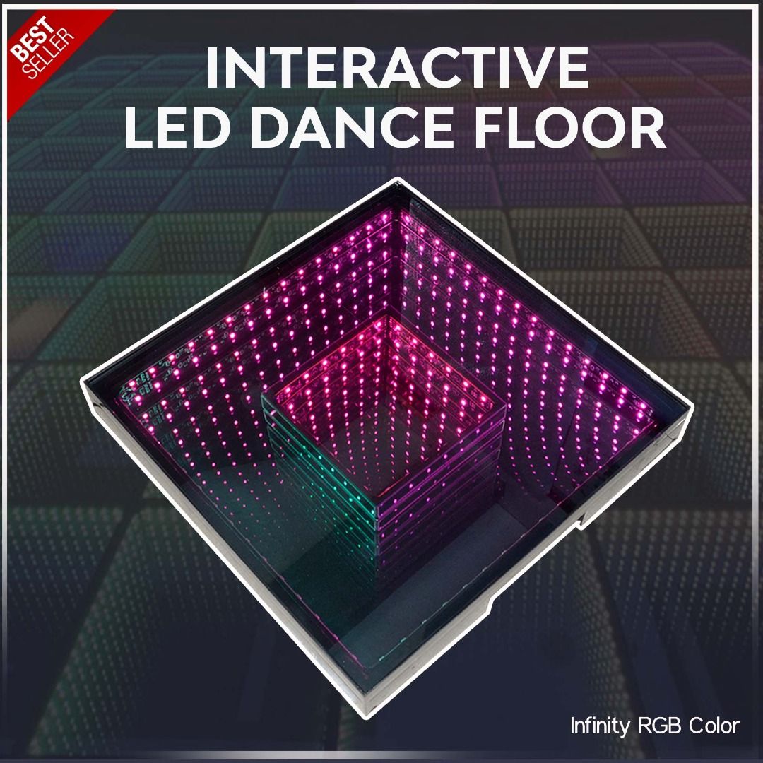 Party Wedding Event LED Dance Floor Interactive Infinity Mirror LED Floor Tiles RGB, Furniture ...