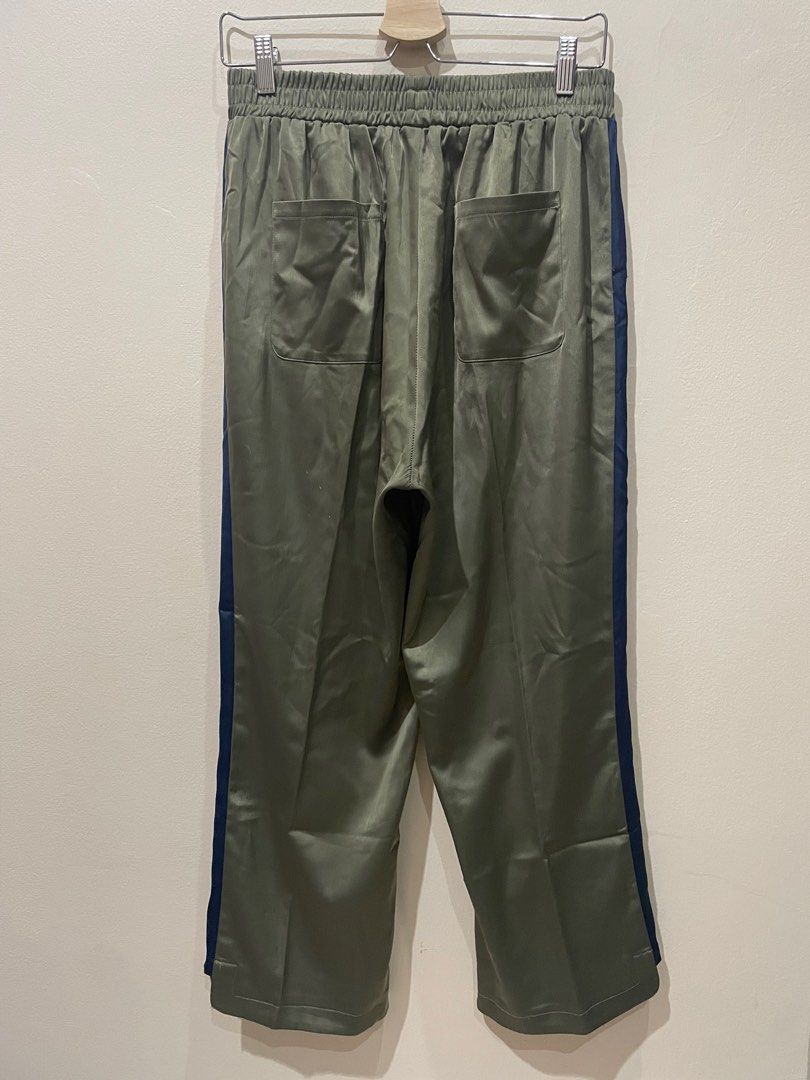 POMELO dark green satin pants, Fesyen Wanita, Pakaian Wanita, Bawahan di Carousell