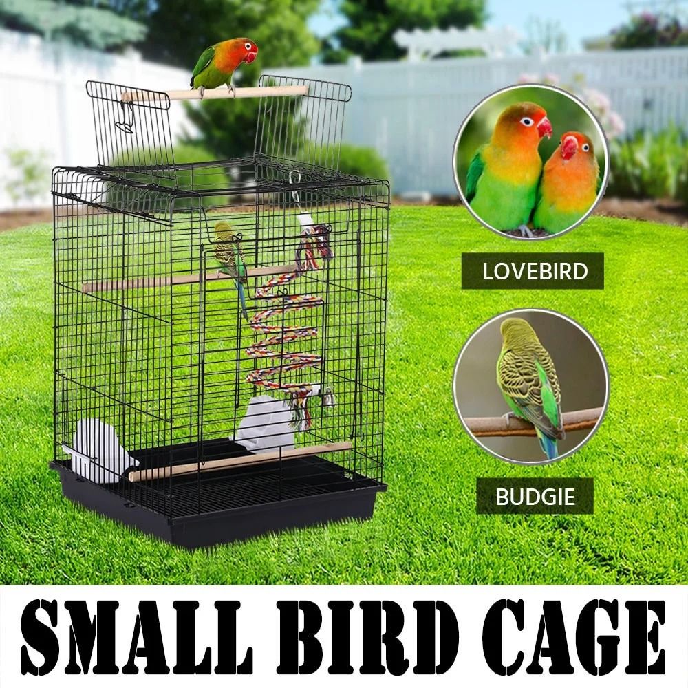 Portable Bird Cage Open Top Small Parrot Bird Cage for Canary Parakeet ...
