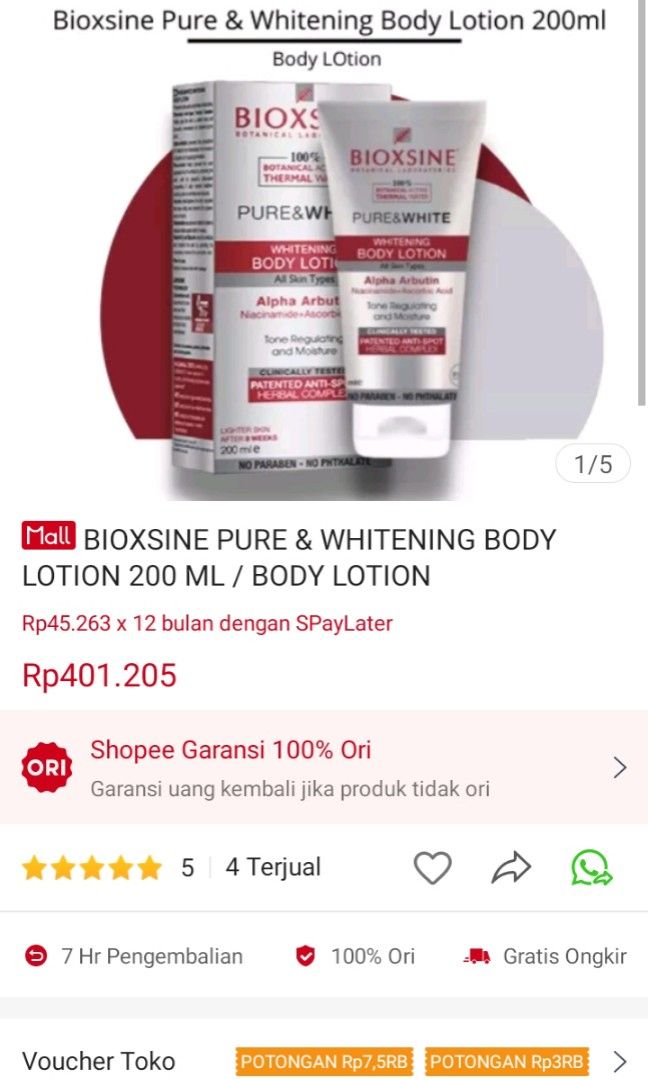 PRELOVED BIOXINE PURE & WHITE BODY LOTION & FACE CREAM on Carousell