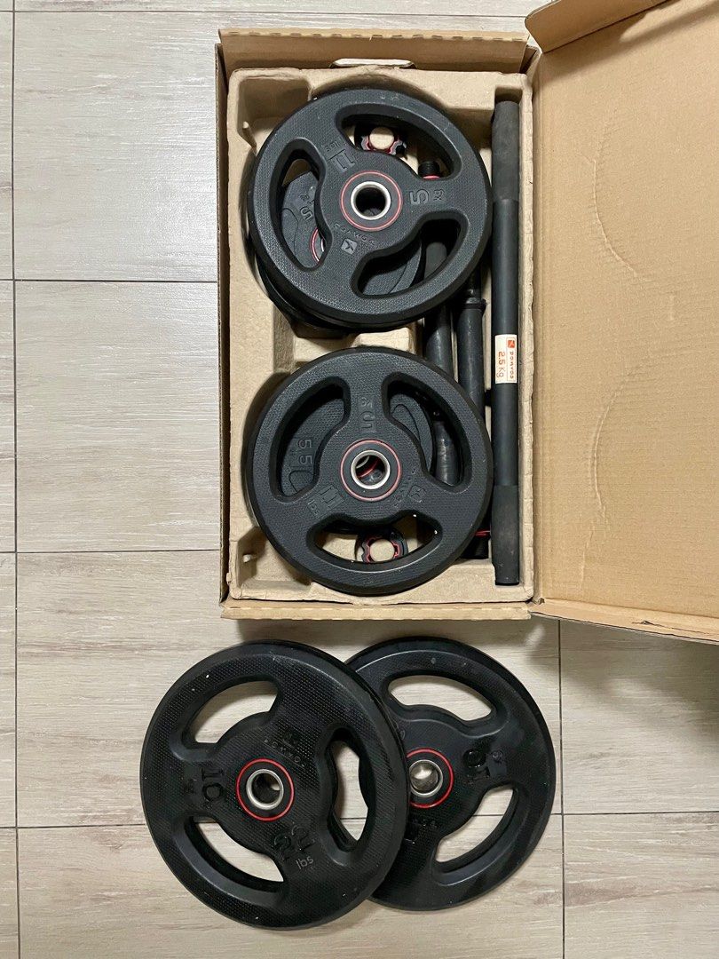 Pump Bar Weigh Training Kit 20KG with 10KG plates, Sports Equipment ...