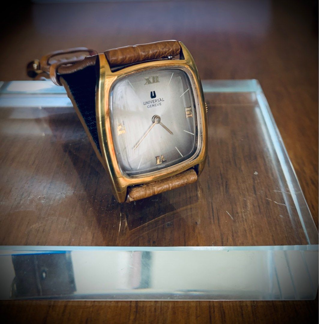 Rare - Universal Geneva - grey flume dial -vintage tank watch, Luxury ...