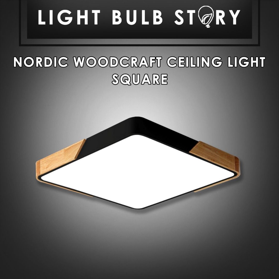 LED Ceiling Light Nordic Wood Design- Tri-tone, Furniture & Home Living, Lighting & Fans ...
