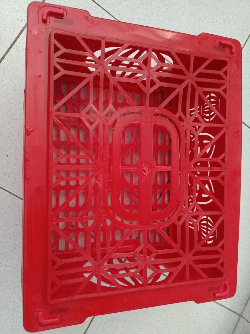 RED PLASTIC BOX W COVER, Furniture & Home Living, Home Improvement ...