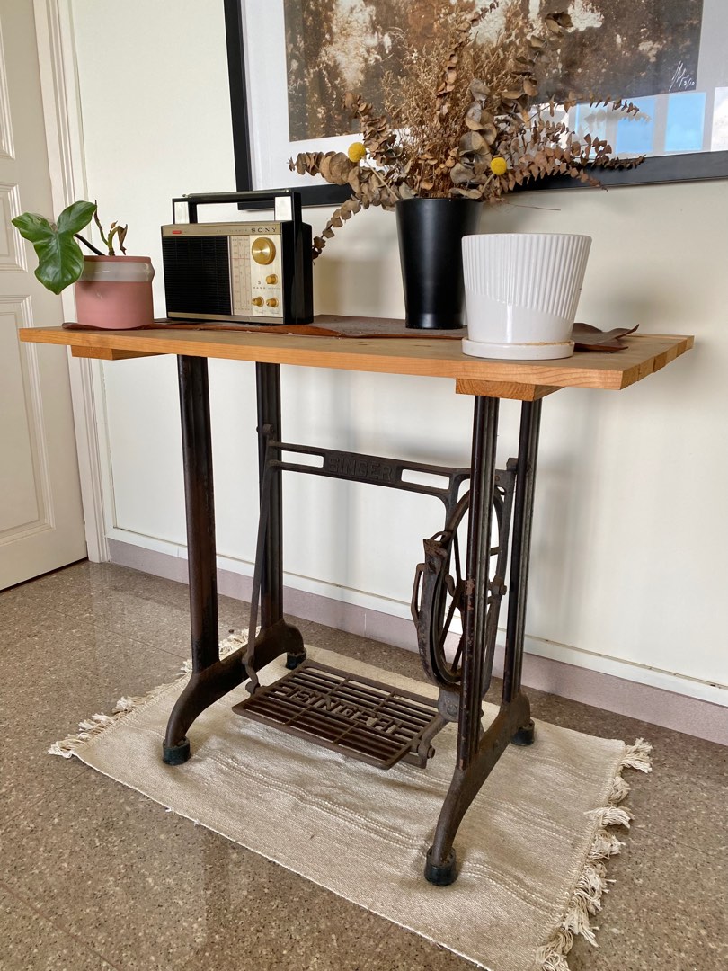 Refurbished vintage Singer sewing table, Furniture & Home Living ...