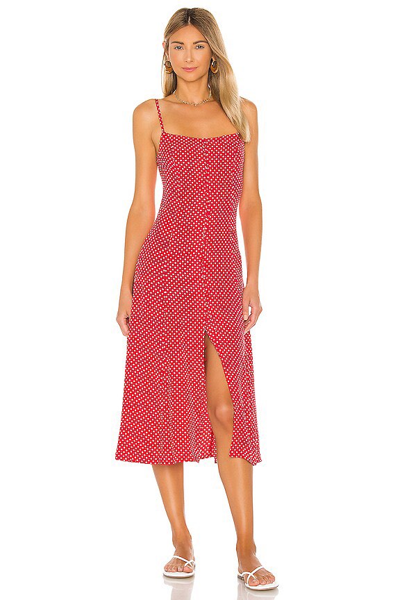 Revolve privacy please red polka dot midi dress, Women's Fashion ...