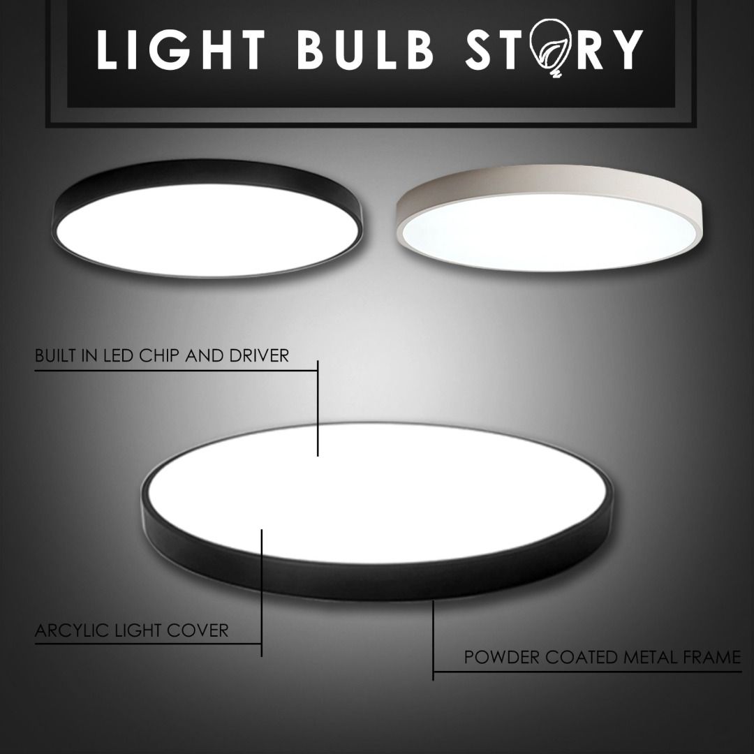 Round Ultra Thin LED Ceiling Surface Light 30cm- Tri-tone, Furniture ...