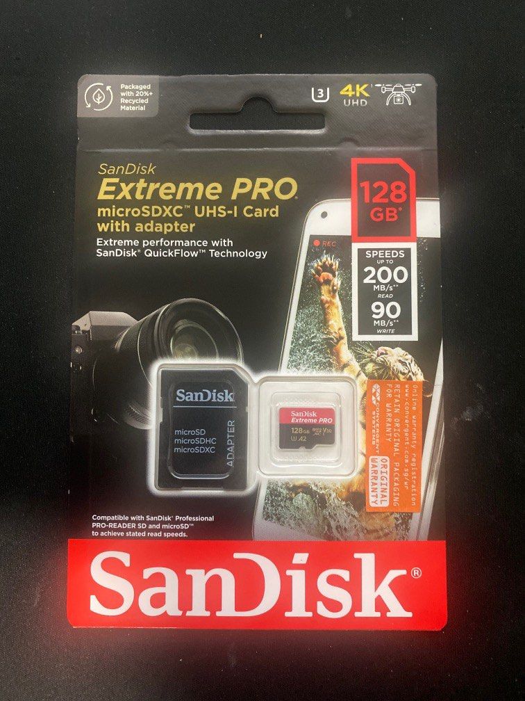 SanDisk Extreme Pro 128gb SD Card, Mobile Phones & Gadgets, Mobile & Gadget Accessories, Memory ...