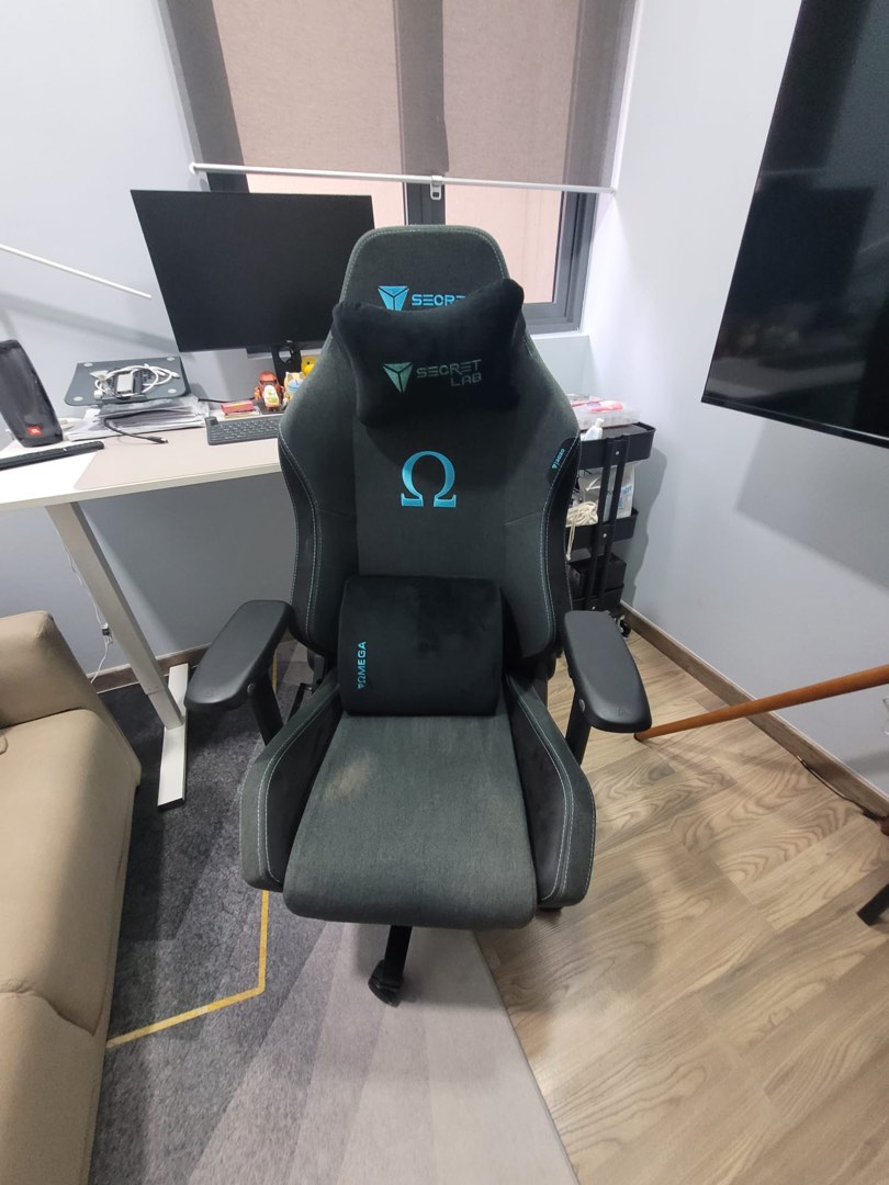 secret lab omega charcoal blue, Furniture & Home Living, Furniture ...