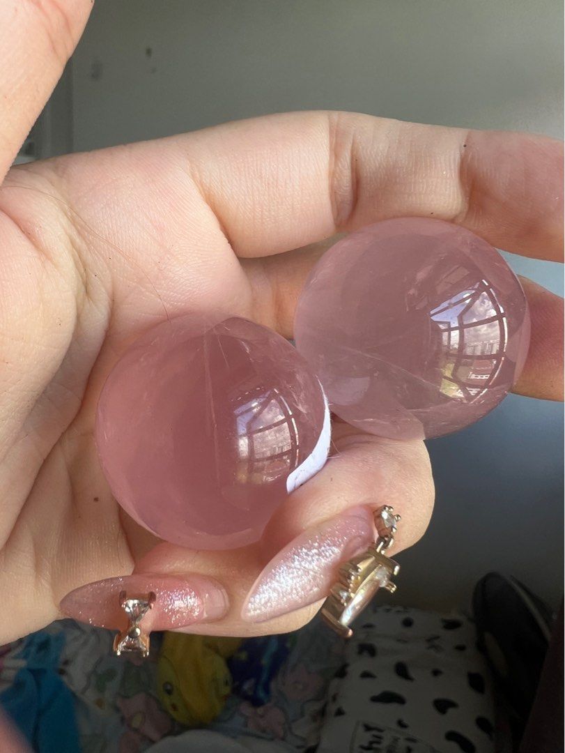 Shooting star rose quartz spheres, Women's Fashion, Jewelry ...