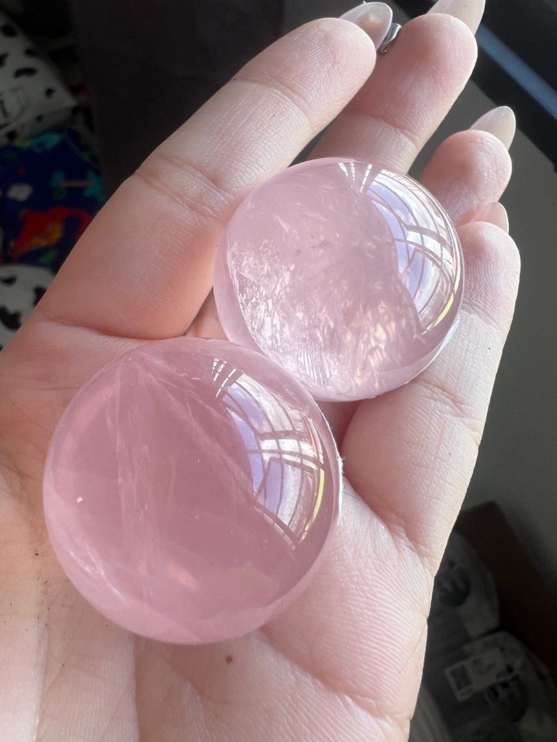 Shooting star rose quartz spheres, Women's Fashion, Jewelry ...