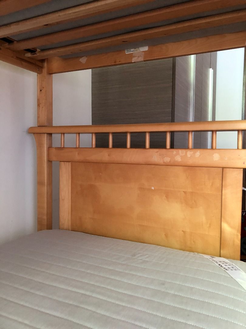 Solid Maple Wood Twin Size Bunk Beds, Furniture & Home Living ...