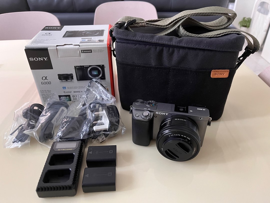 Sony a6000 Graphite Grey mirrorless digital camera with 16-50mm lens ...