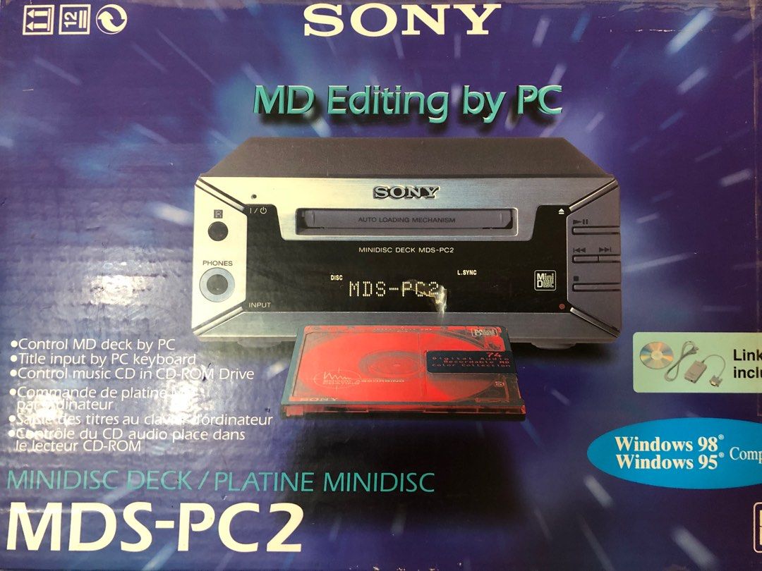 Sony MD Deck, 有光纖、audio cable 線及遙控器，但不連電腦接線配件，外表新淨，操作正常。, 音響器材, 音樂播放裝置 ...