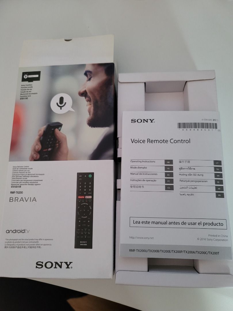 Sony Voice Remote Control RMF-TX200, TV & Home Appliances, TV ...