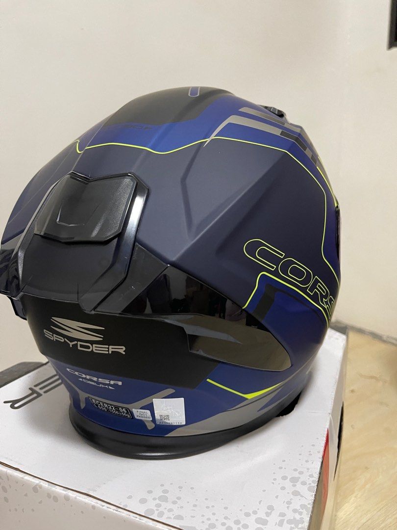 Spyder Full-Face Helmet with Dual Visor Corsa GD Sphere S5 (FREE Clear ...
