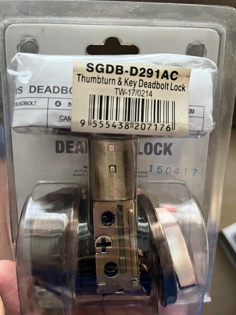 St Guchi Thumbturn & Key Deadbolt Lock / Tombol Pintu, Furniture & Home ...