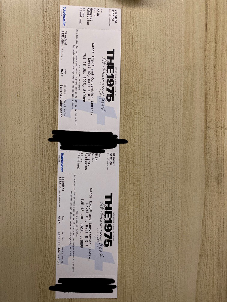 The 1975 concert tickets, Tickets & Vouchers, Event Tickets on Carousell