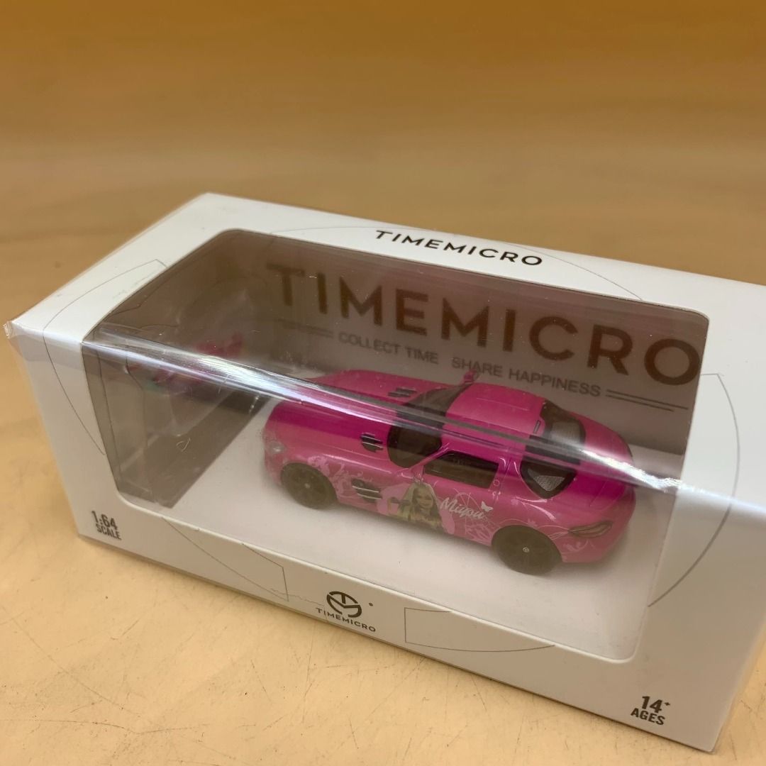 Time Micro TM 1/64 Scale Mercedes Benz SLS Pink w/ Figure (Deluxe ...