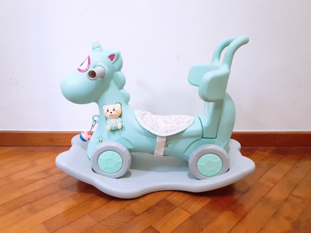 ToddlerFinest 4-in-1 Musical Push Glider Pony Anti-Slip Auto Balance ...