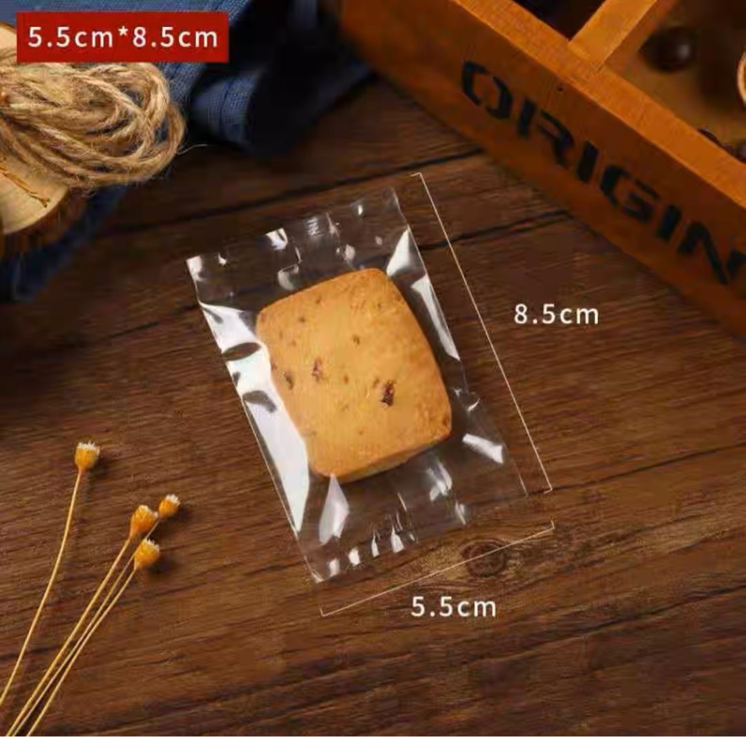100 pcs nougat/cookie/biscuit wrapper sealing bag heat seal transparent ...